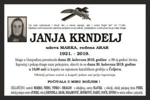 JANJA KRNDELJ 1921 - 2019 - Umrli.info