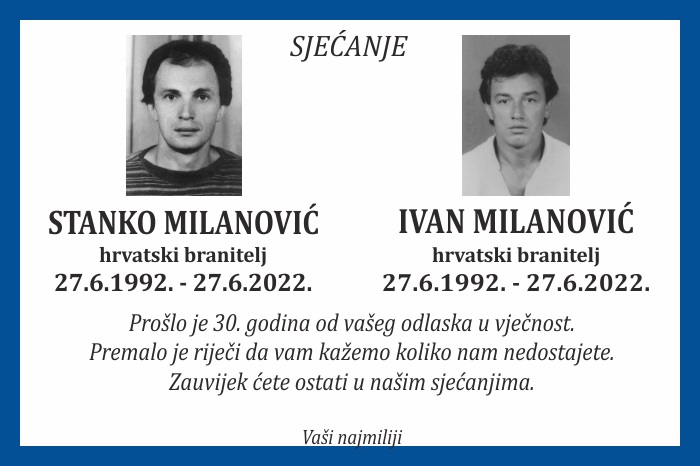 Stanko i Ivan Milanović - Umrli.info