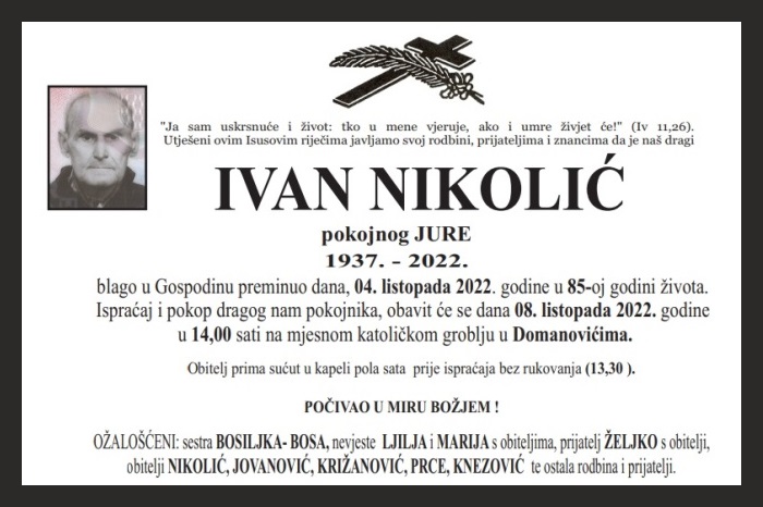 IVAN NIKOLIĆ 1937 - 2022 - Umrli.info