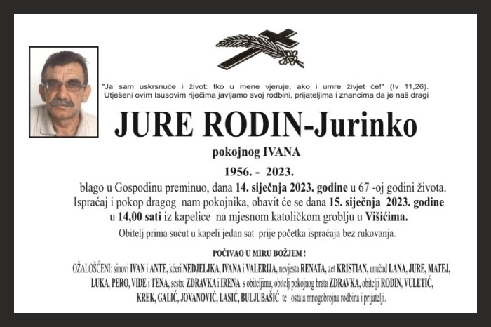 JURE RODIN - Jurinko 1956 - 2023 - Umrli.info