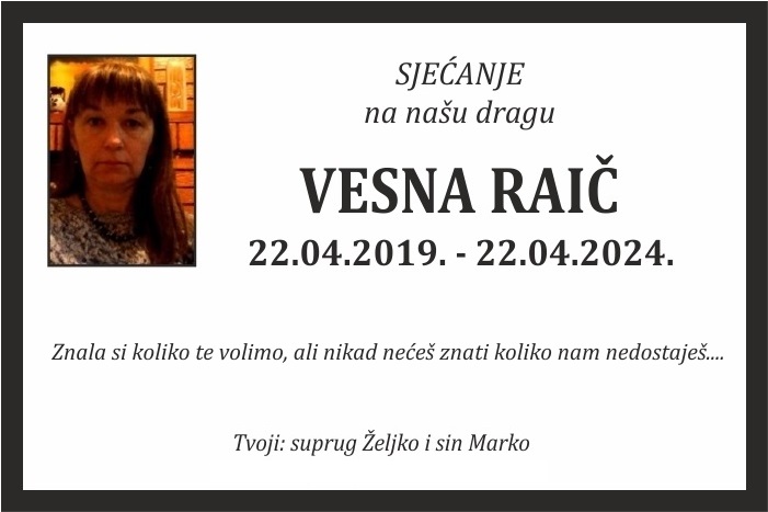 Vesna Raič - Umrli.info