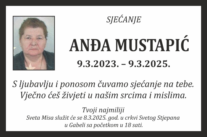 Anđa Mustapić - Umrli.info